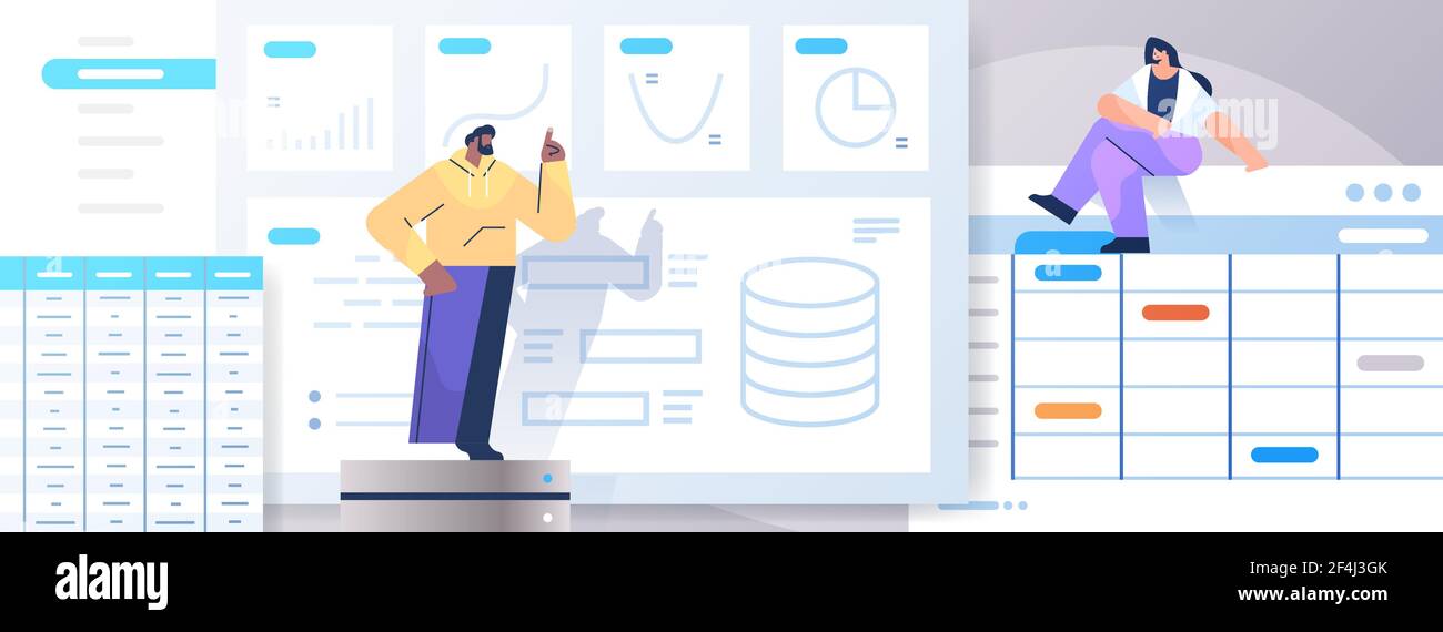 mix race businesspeople team analyzing charts and graphs data analysis ...