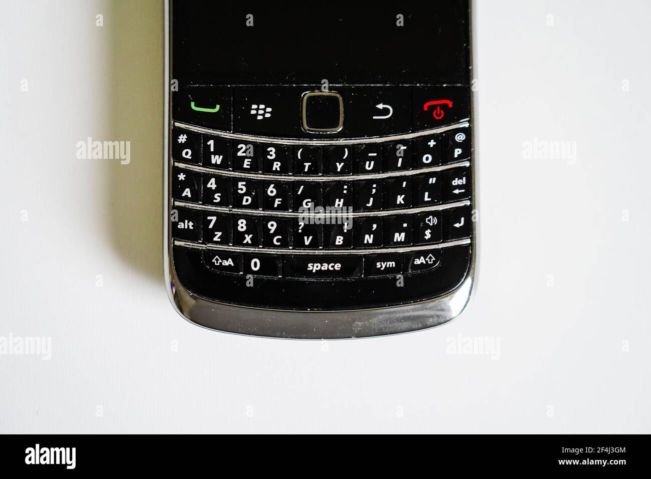 closed up of a blackberry bold keyboard showing signs of usage Stock ...
