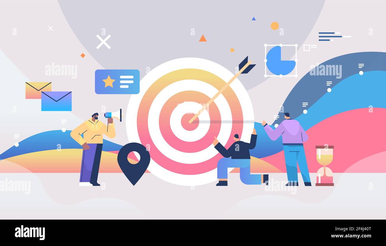 businesspeople arching in profit target achievement goal successful ...