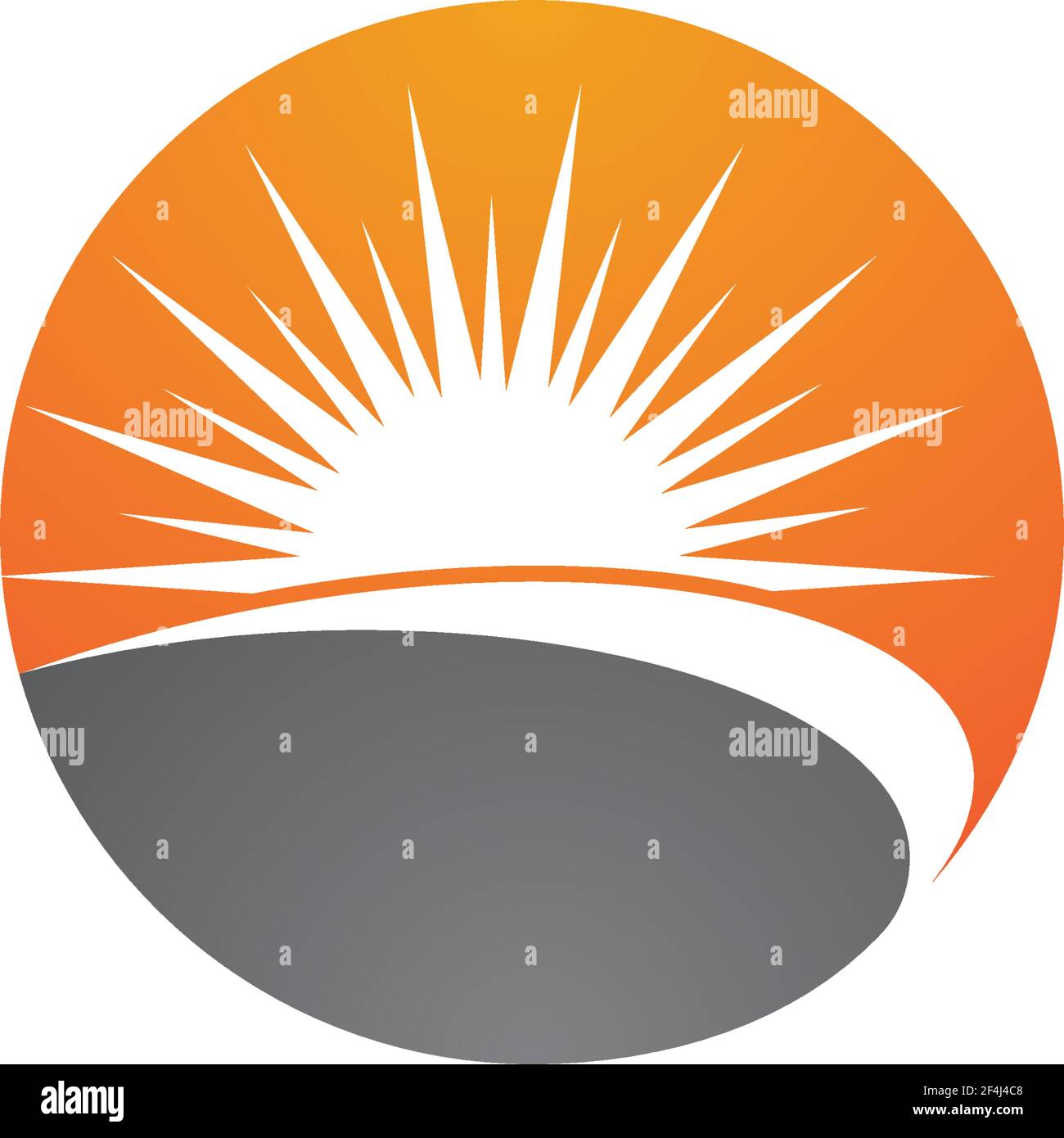 Vector Icon Logo Template Sun over horizon Stock Vector Image & Art - Alamy