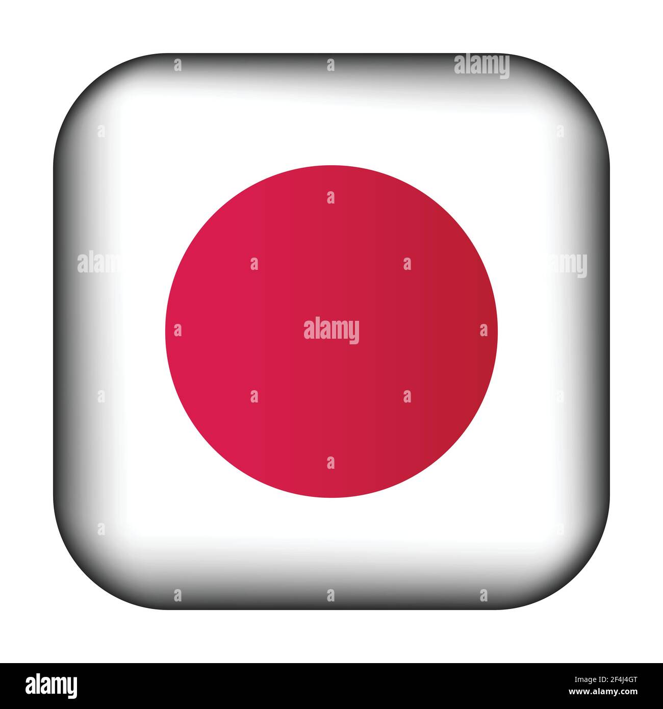 Glass light ball with flag of Japan. Squared template icon. Japanese ...
