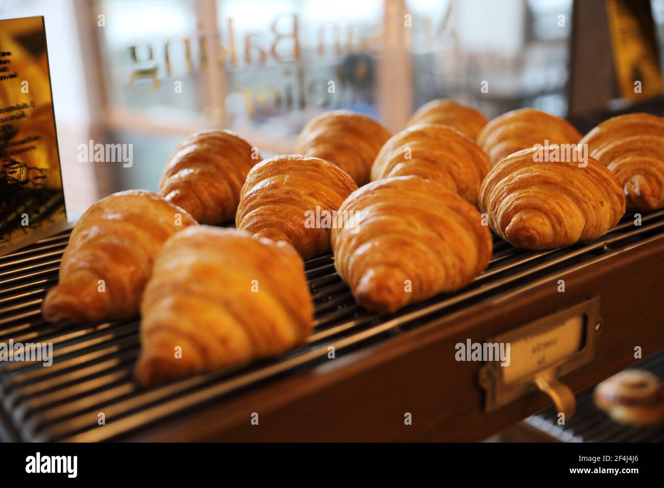 croissant in bakery shop Stock Photo - Alamy