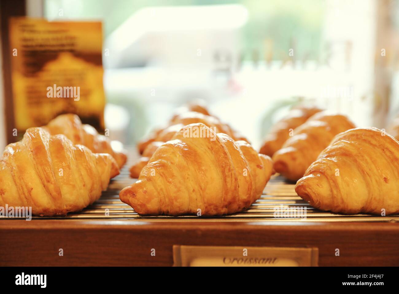 croissant in bakery shop Stock Photo - Alamy