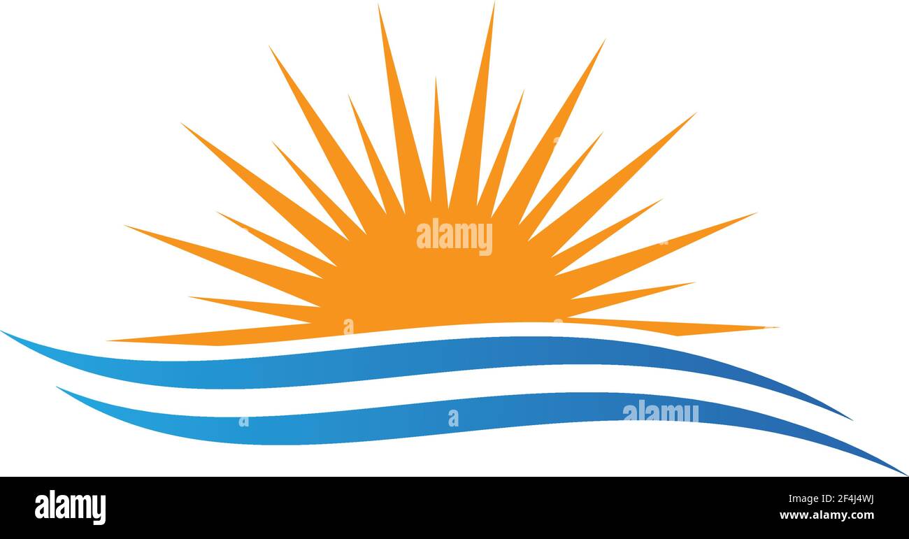 Vector Icon Logo Template Sun over horizon Stock Vector Image & Art - Alamy