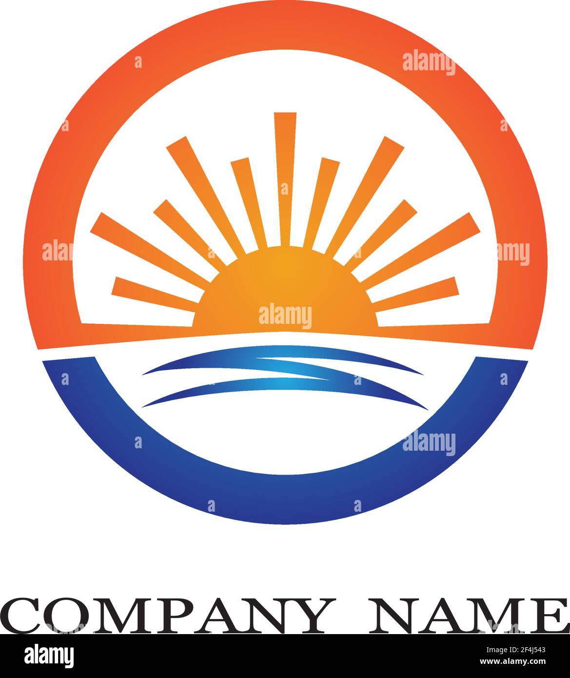 Vector Icon Logo Template Sun over horizon Stock Vector Image & Art - Alamy