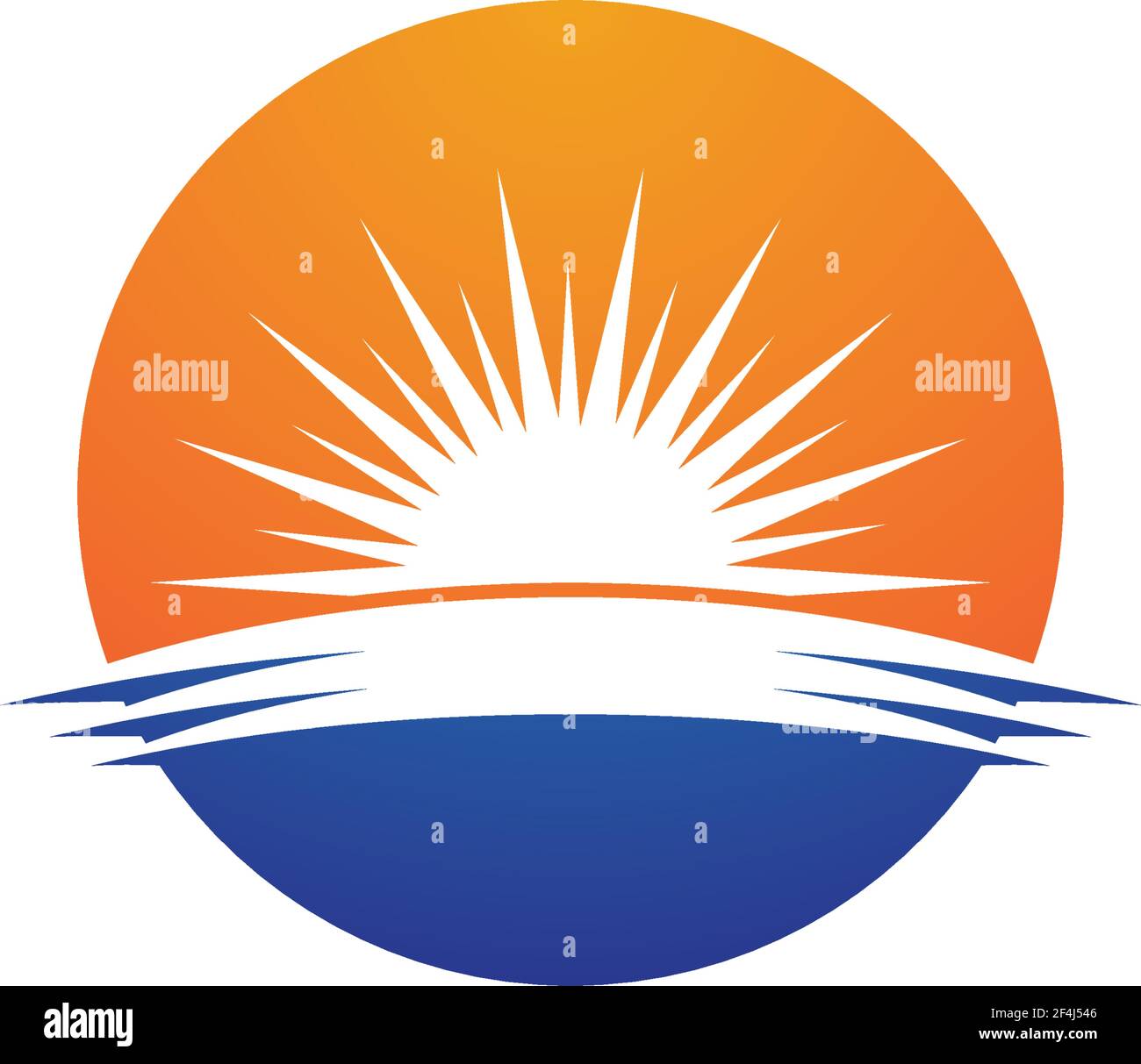 Vector Icon Logo Template Sun over horizon Stock Vector Image & Art - Alamy