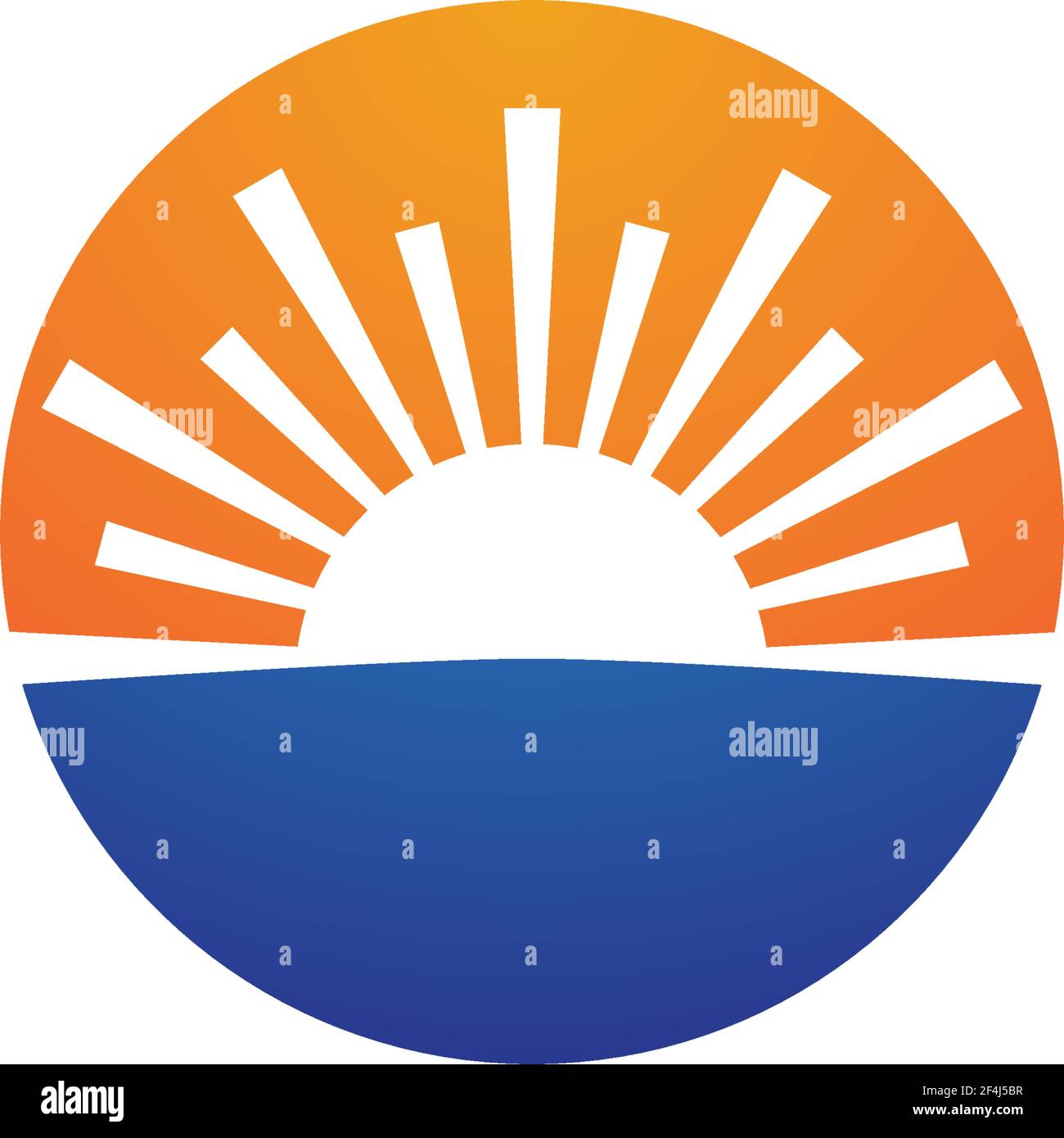 Vector Icon Logo Template Sun over horizon Stock Vector Image & Art - Alamy