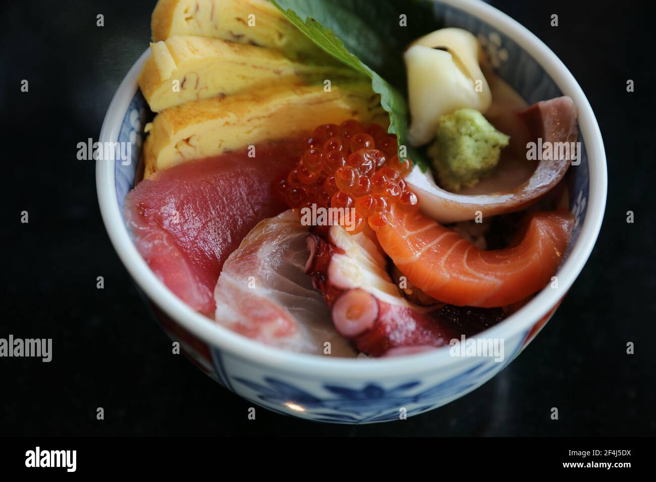 Kaisen don , seafood rice bowl Japanese food Stock Photo - Alamy