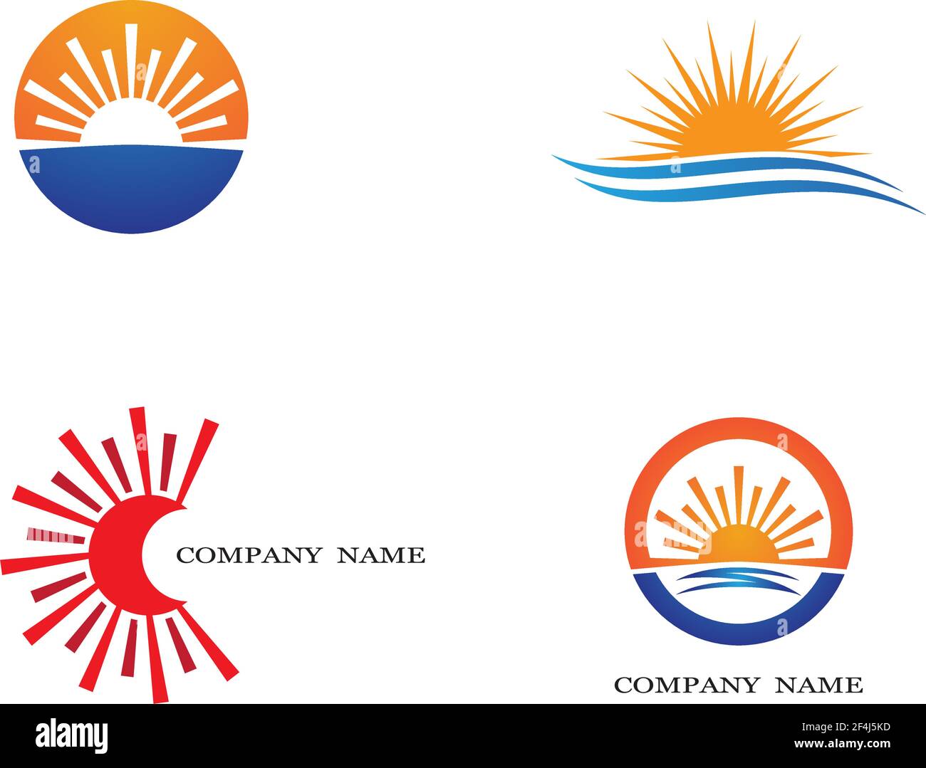 Vector Icon Logo Template Sun over horizon Stock Vector Image & Art - Alamy