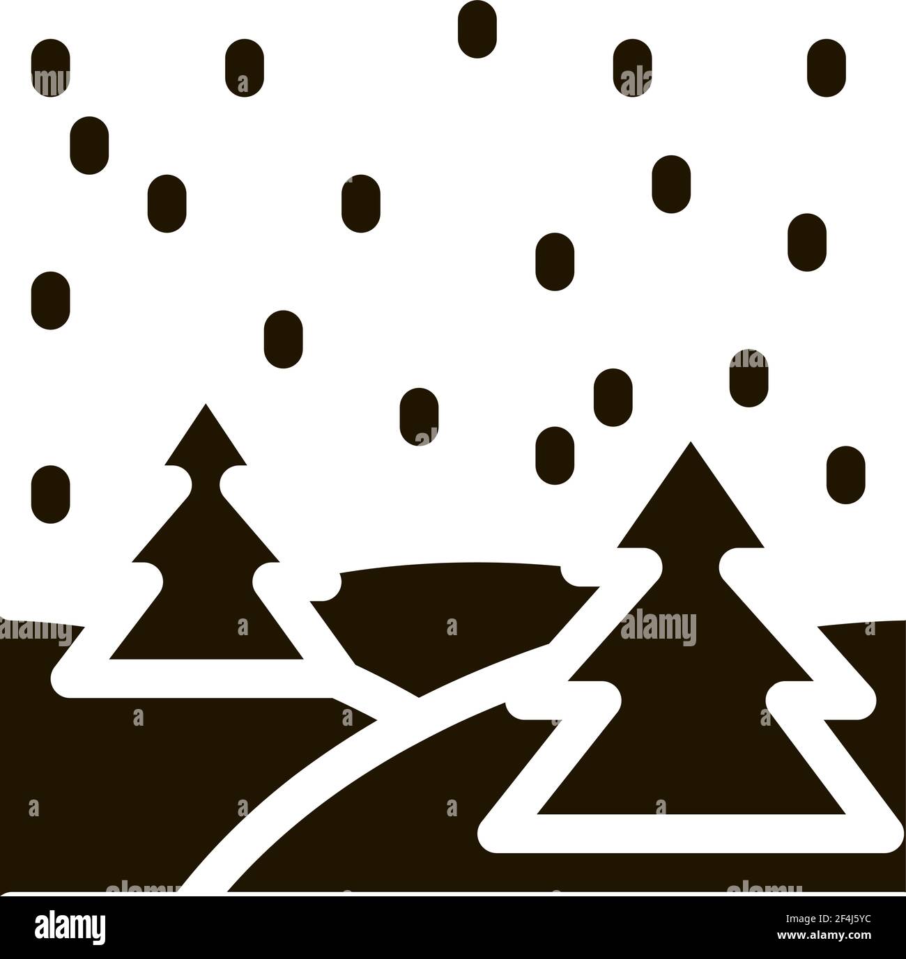 Night Forest Icon Vector Glyph Illustration Stock Vector Image & Art ...