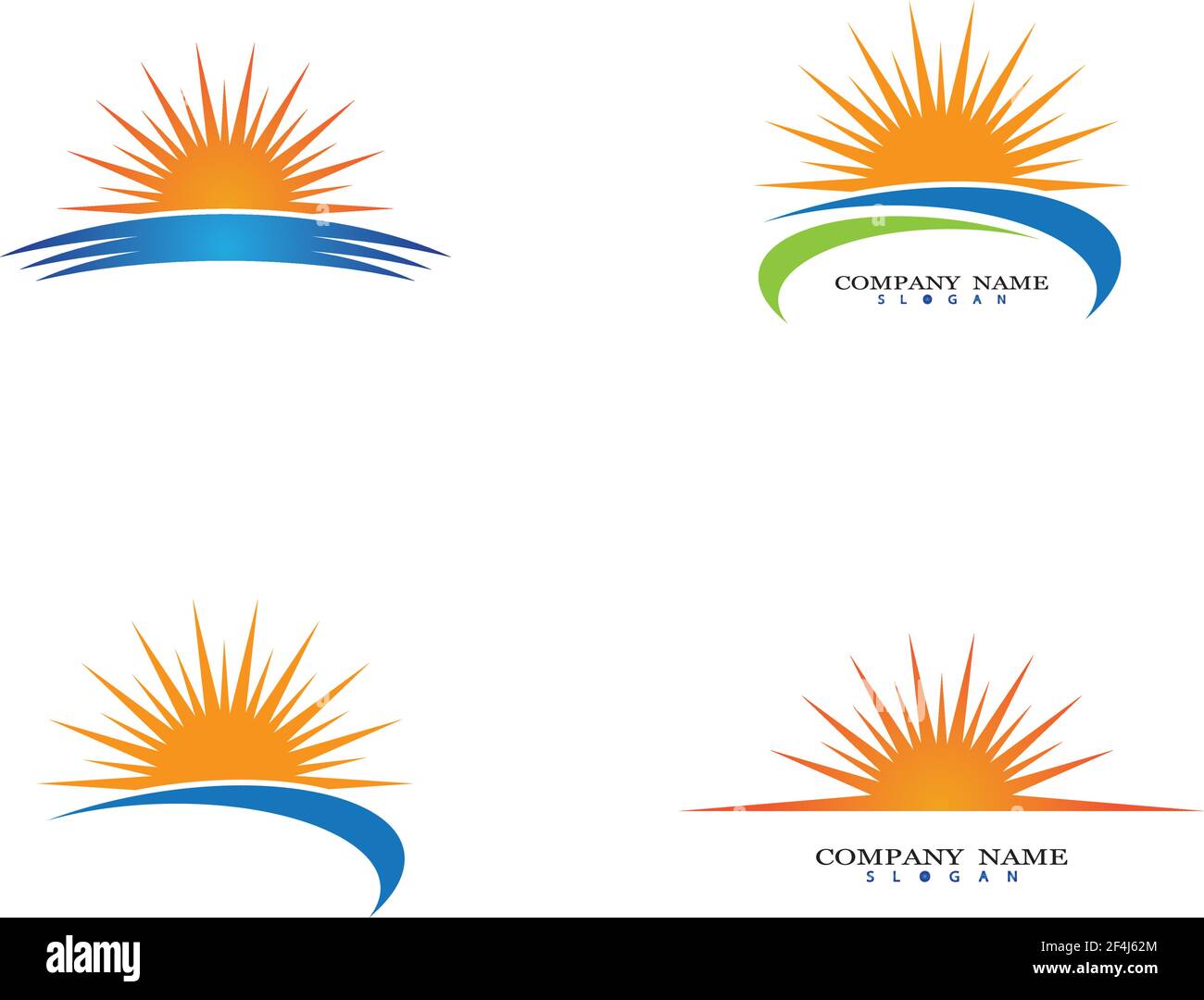Vector Icon Logo Template Sun over horizon Stock Vector Image & Art - Alamy