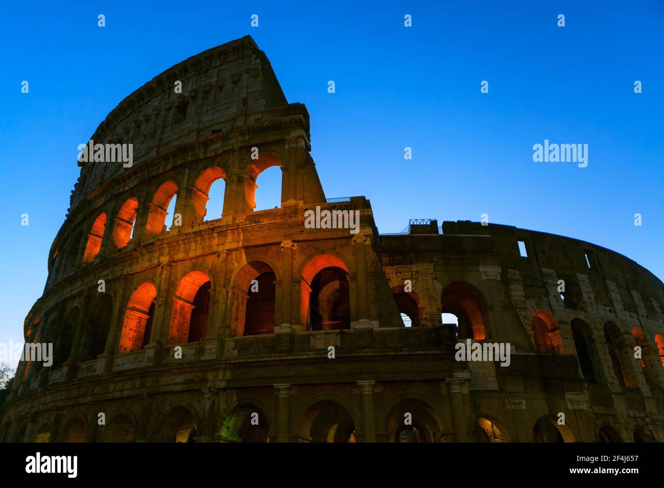 Colosseum in the morning light . Large amphitheatre built by the ...