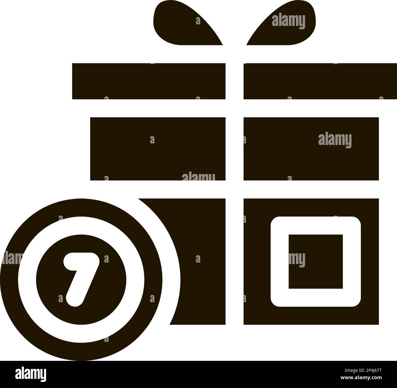 Gift Box with Chips Icon Vector Glyph Illustration Stock Vector Image ...