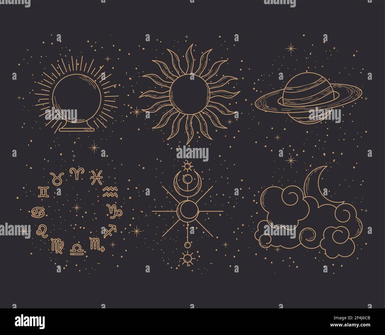 sun and astrology icon set Stock Vector Image & Art - Alamy