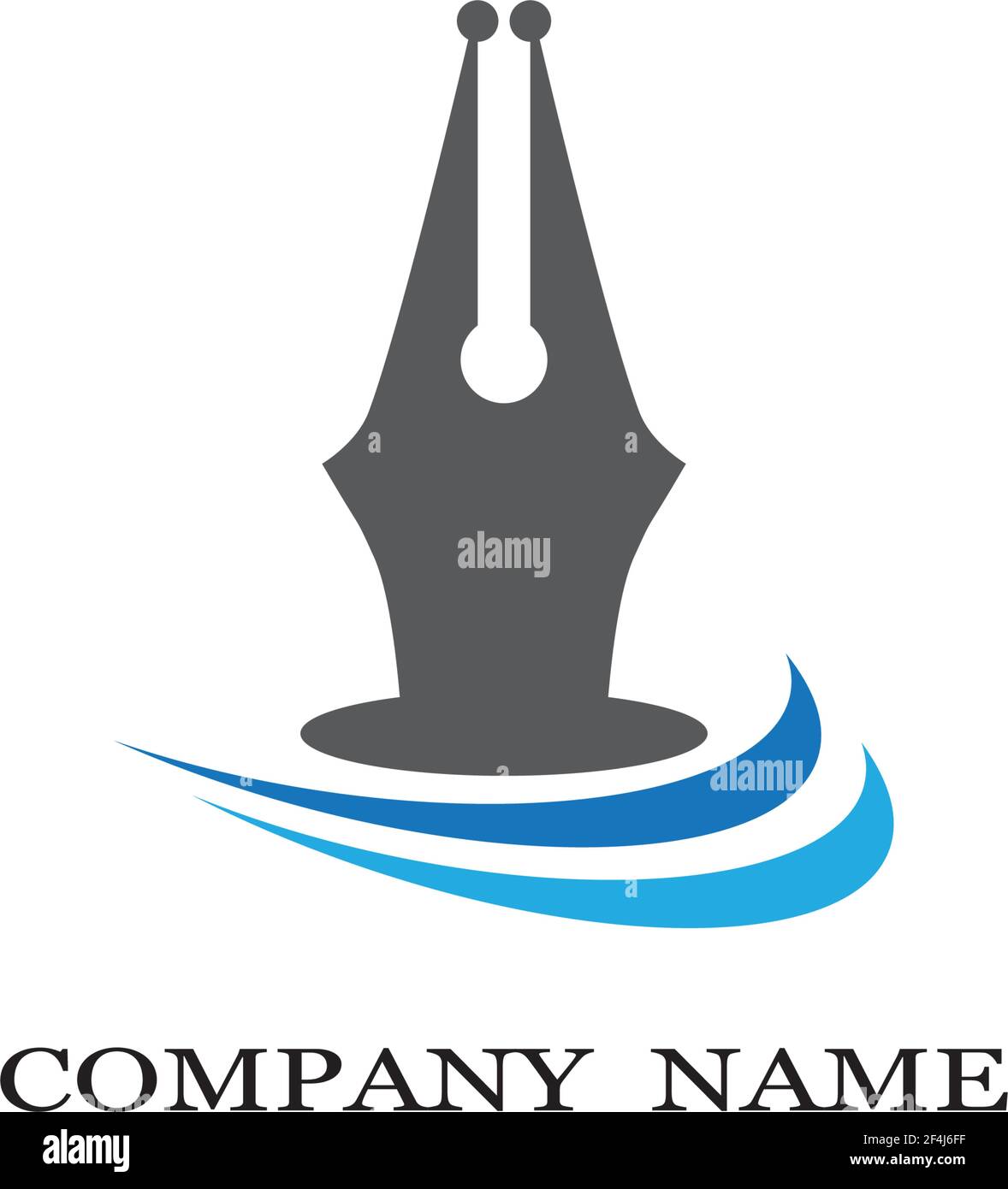 Vector logo design element on white background. Feather writing Stock ...