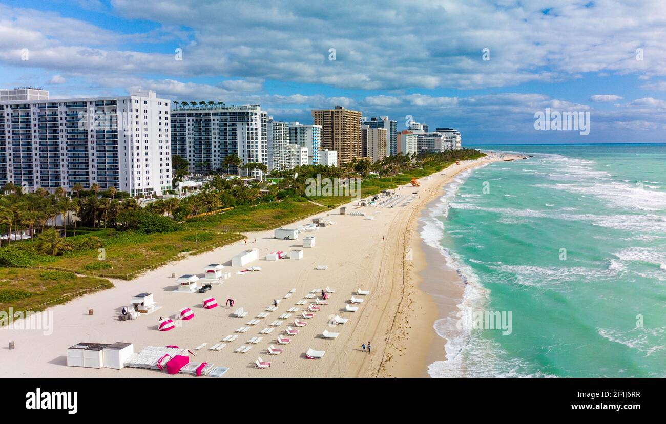 Aerial view of south beach miami hi-res stock photography and images ...