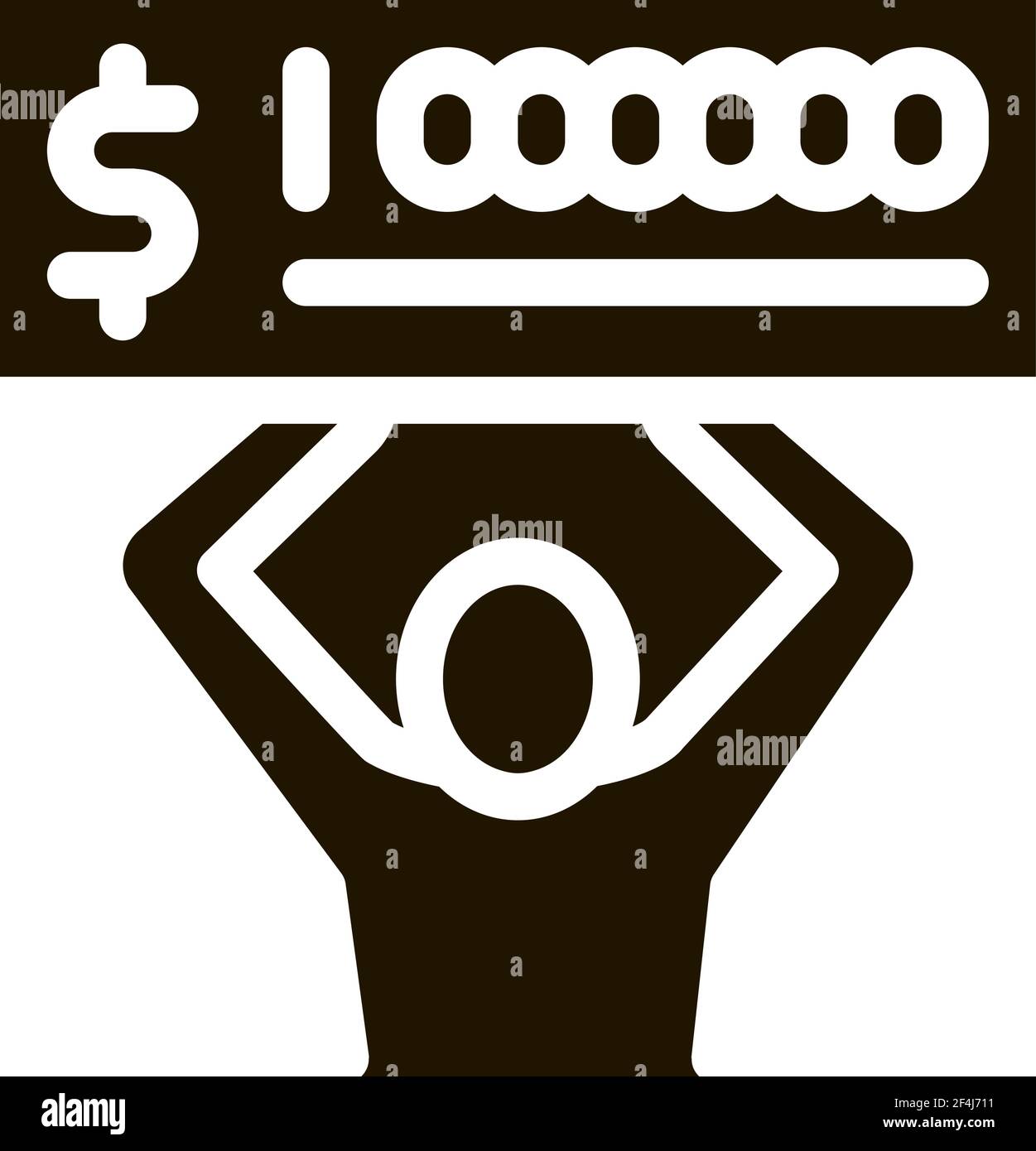 Winner with Check Million Icon Vector Glyph Illustration Stock Vector ...