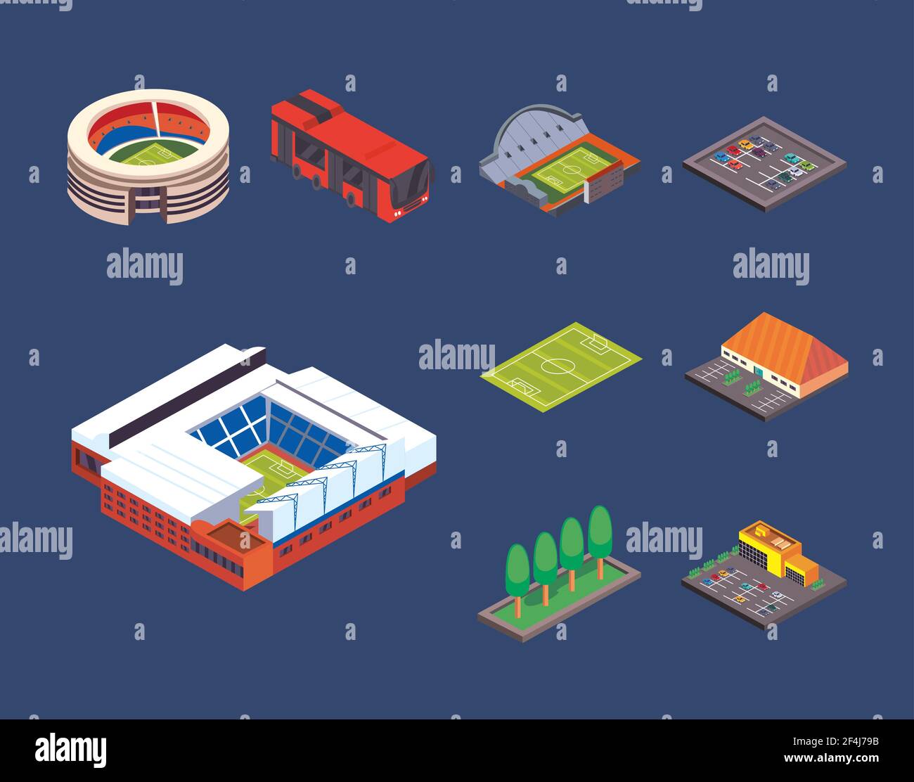 stadium parking lot icon set Stock Vector Image & Art - Alamy