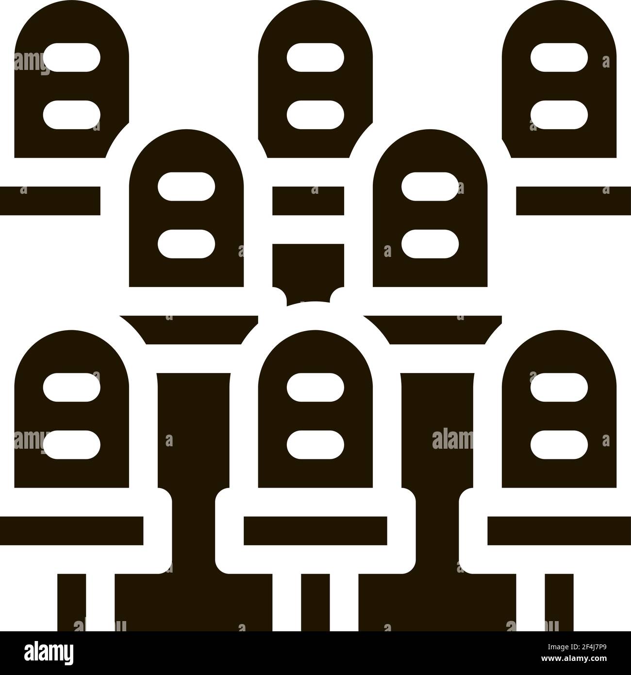 Spectator Seating Icon Vector Glyph Illustration Stock Vector Image ...