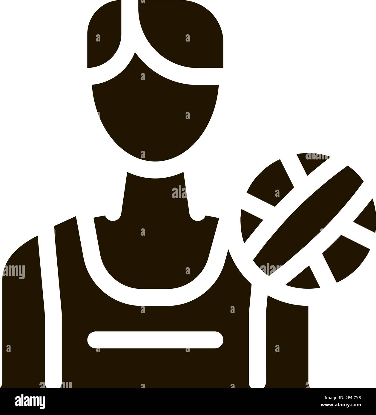 Male Volleyball Player Icon Vector Glyph Illustration Stock Vector ...