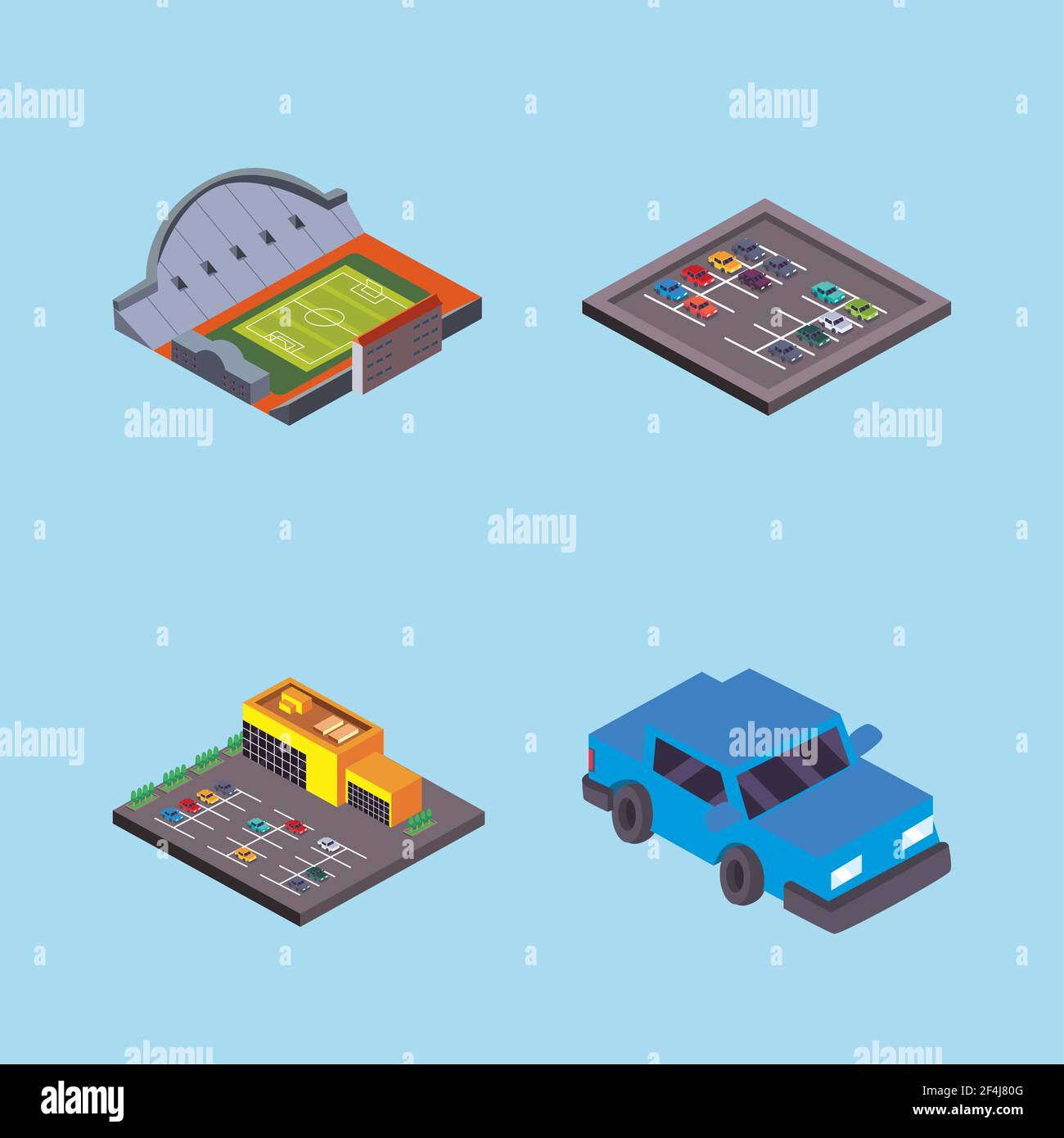 stadium parking lot symbol set Stock Vector Image & Art - Alamy