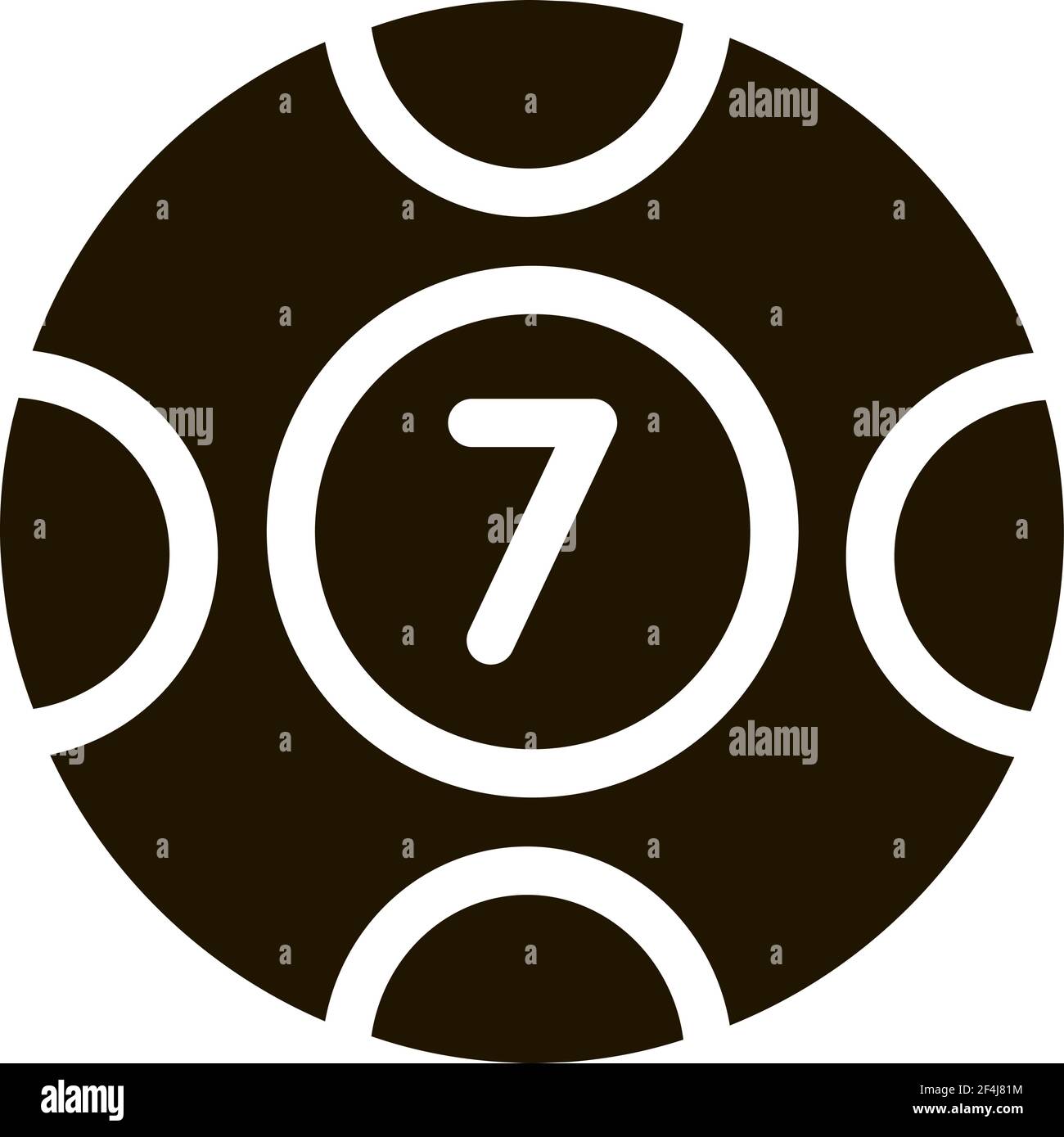 Ball with Number Icon Vector Glyph Illustration Stock Vector Image ...