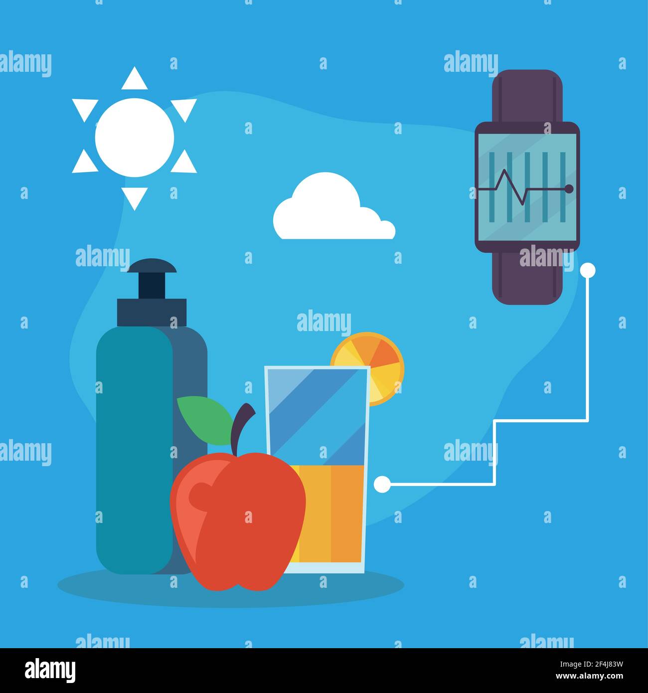 fitness smartwatch with icon set Stock Vector Image & Art - Alamy