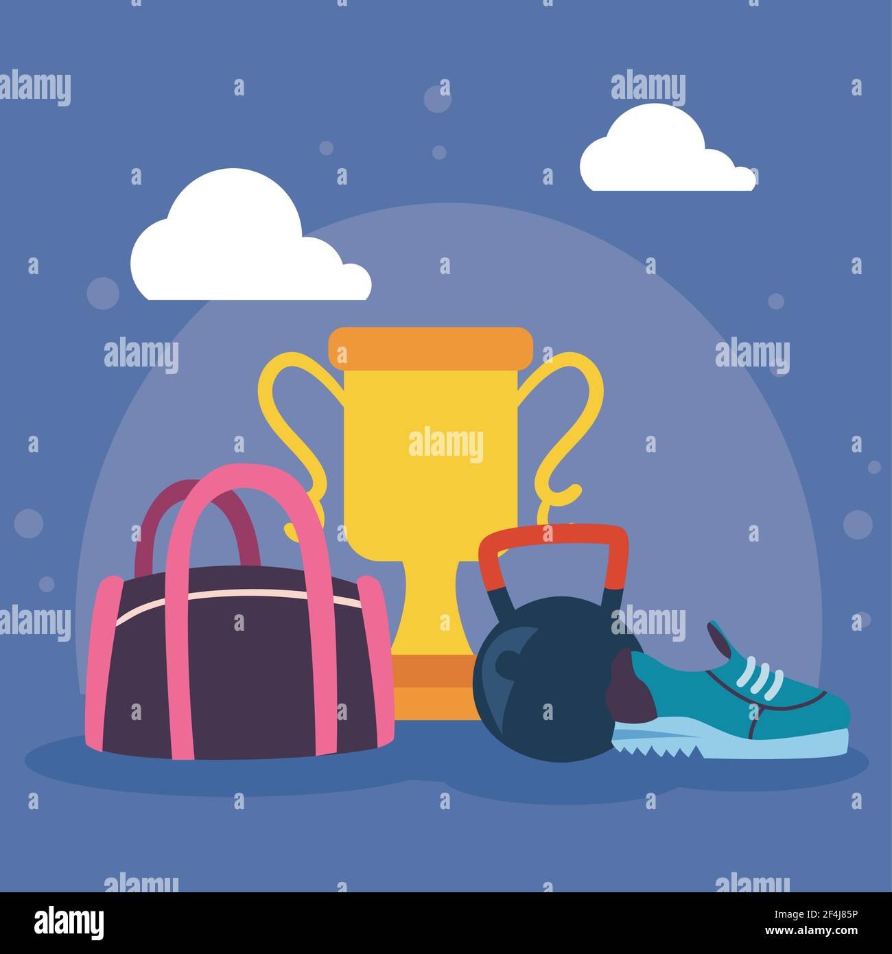 trophy with fitness icon set Stock Vector Image & Art - Alamy