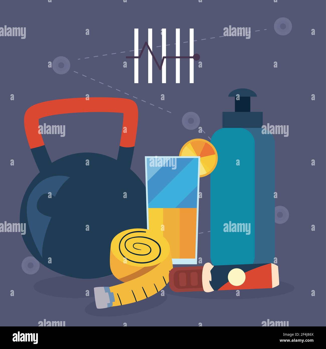 fitness weight with icon set Stock Vector Image & Art - Alamy