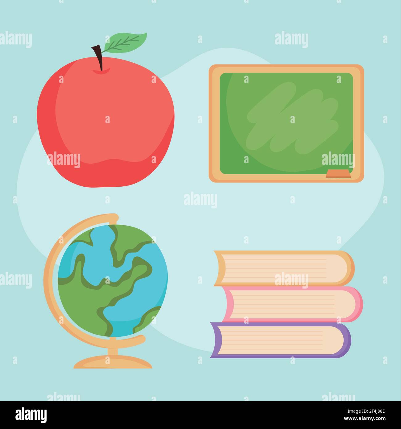 apple and school icon set Stock Vector Image & Art - Alamy