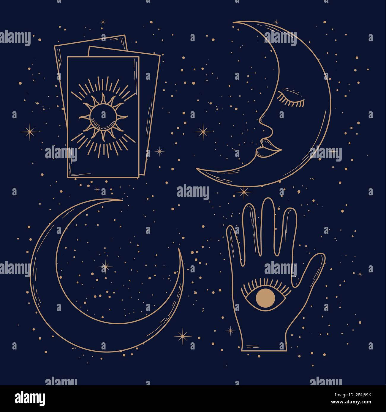 moon and astrological icon set Stock Vector Image & Art - Alamy