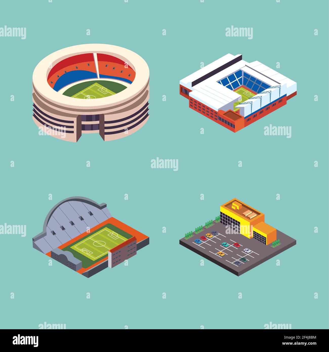 stadium parking lot icon collection Stock Vector Image & Art - Alamy