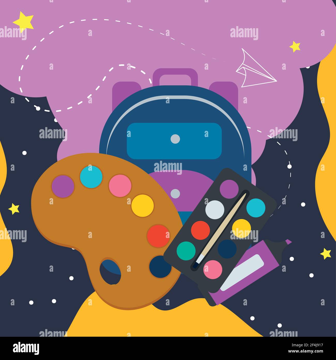 Paint palettes Stock Vector Images - Alamy