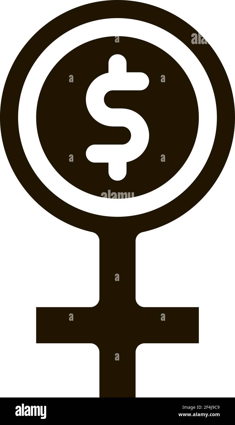 Woman Dollar Mark Icon Vector Glyph Illustration Stock Vector Image ...
