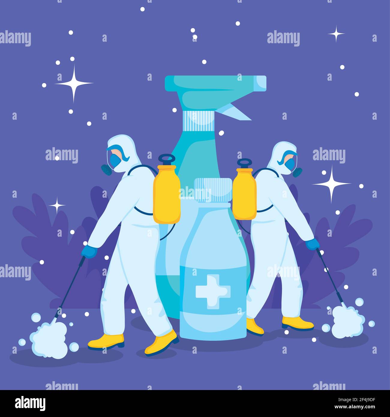 Men disinfecting with sanitizar bottles Stock Vector Image & Art - Alamy