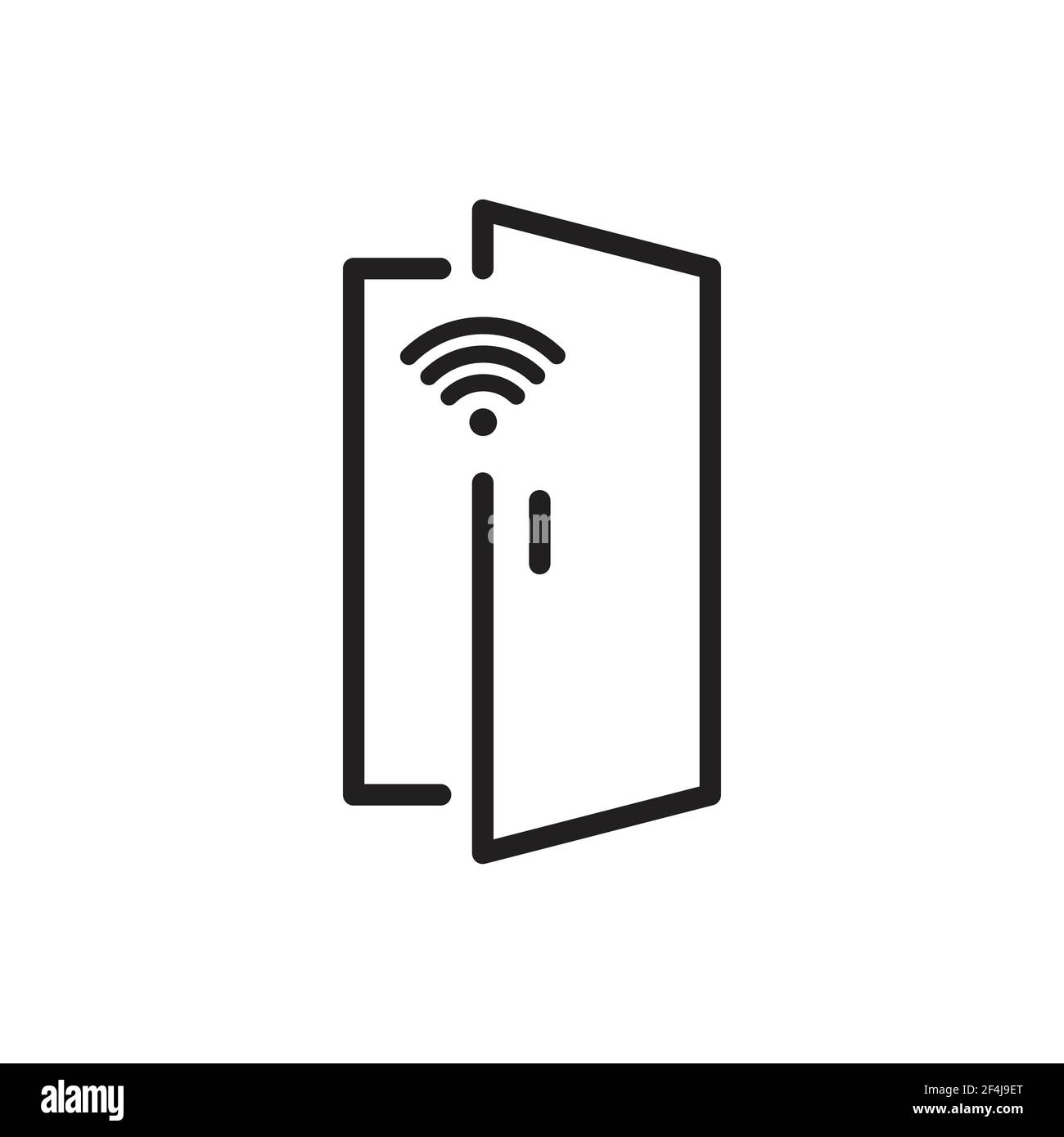 Wireless door outline icon vector automatic opening door modern ...