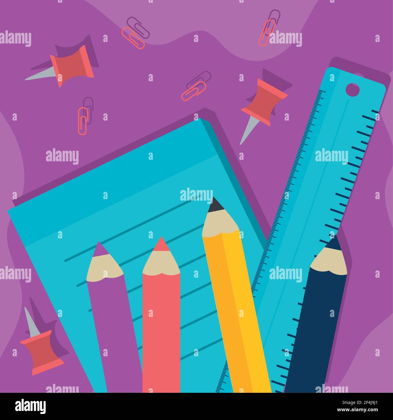 School pencils ruler and page Stock Vector Image & Art - Alamy