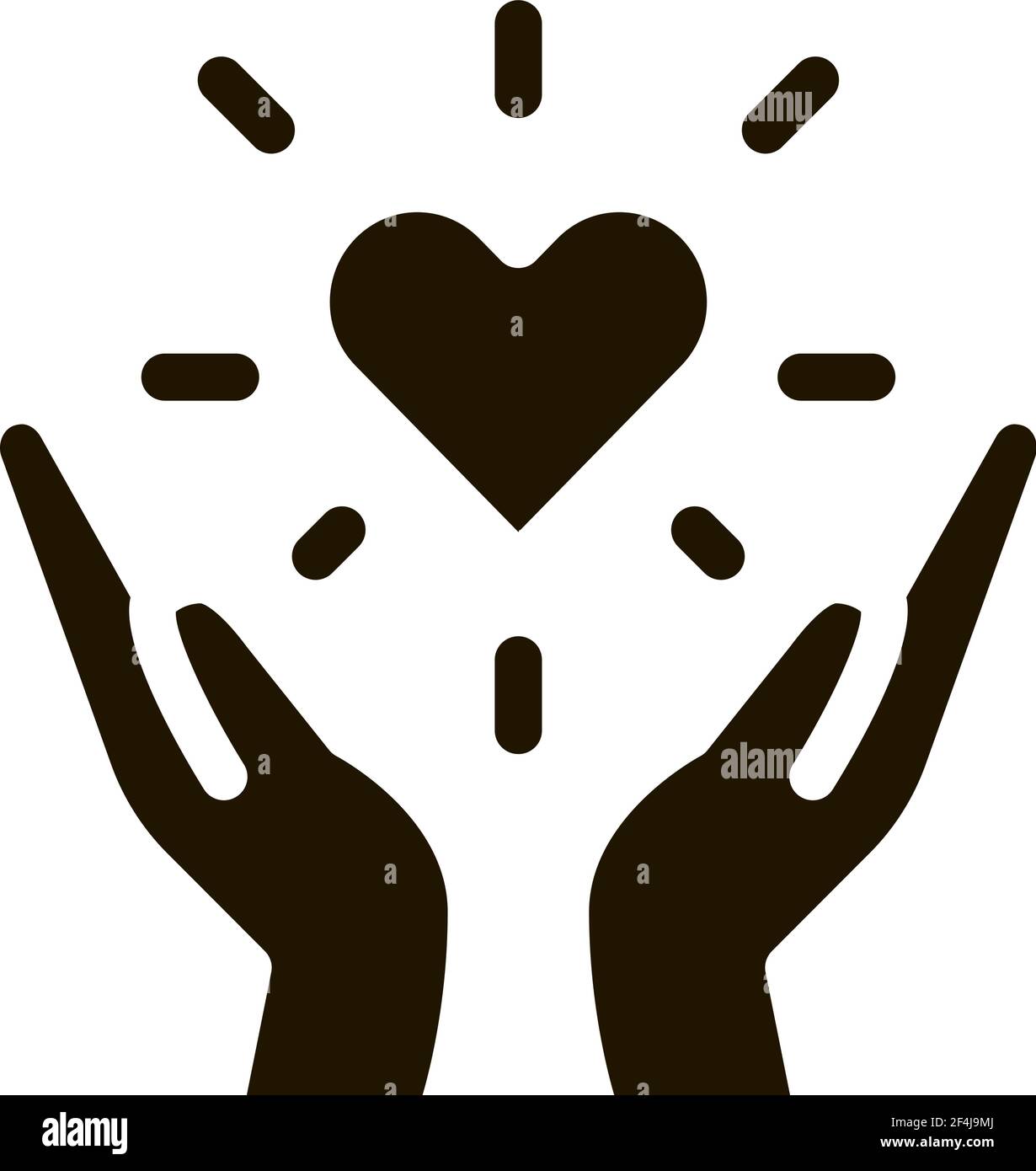 Hand Hold Heart Icon Vector Glyph Illustration Stock Vector Image & Art ...