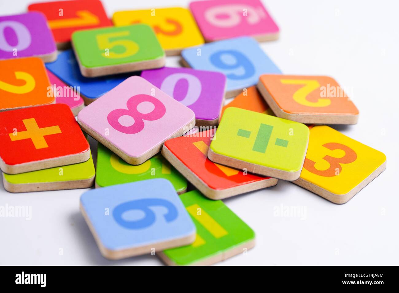 Math Number colorful on white background : Education study mathematics ...