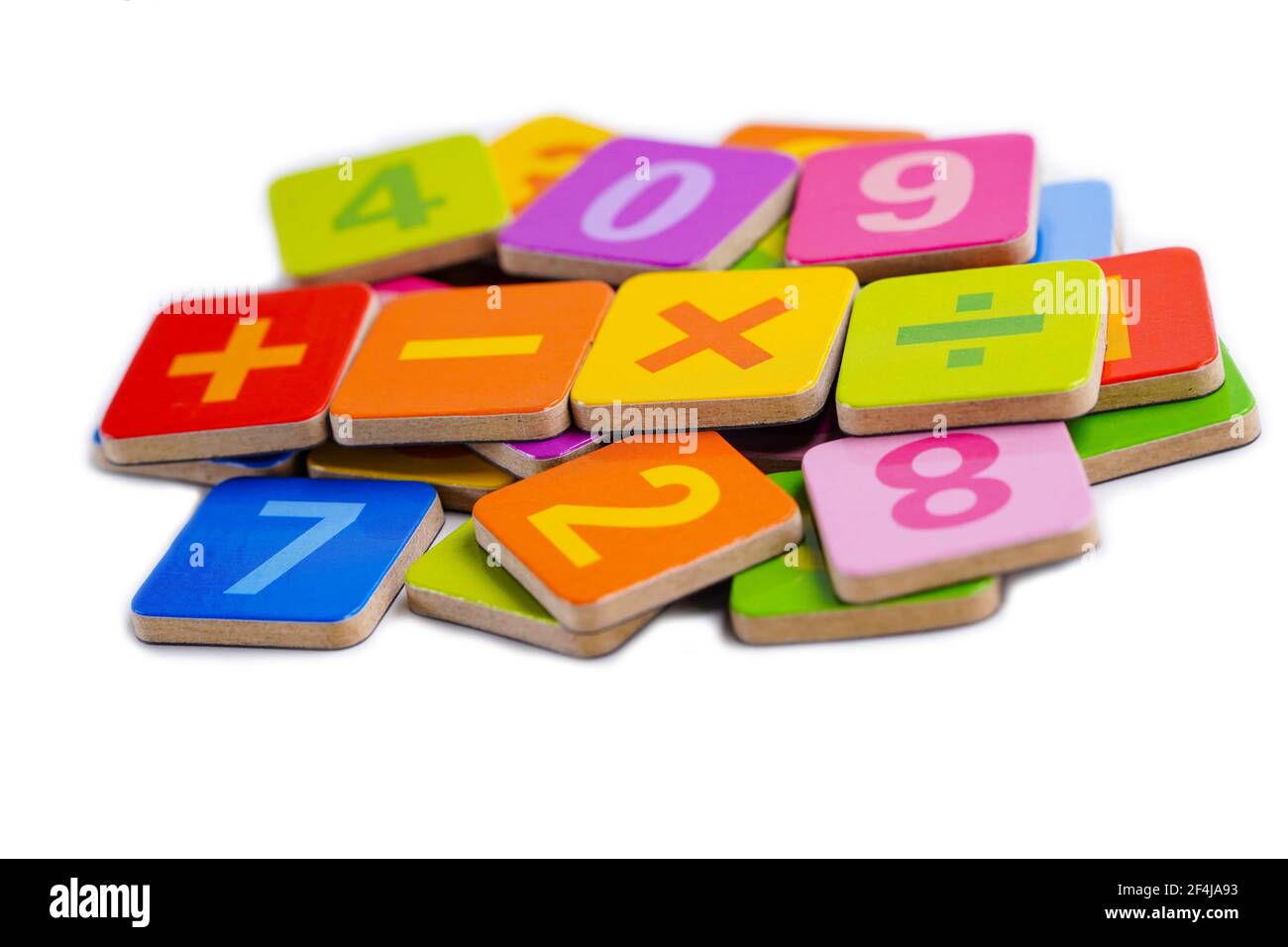 Math Number colorful on white background : Education study mathematics ...