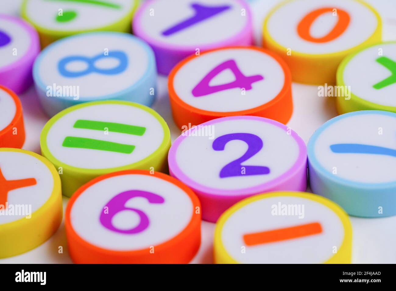 Math Number colorful on white background : Education study mathematics ...