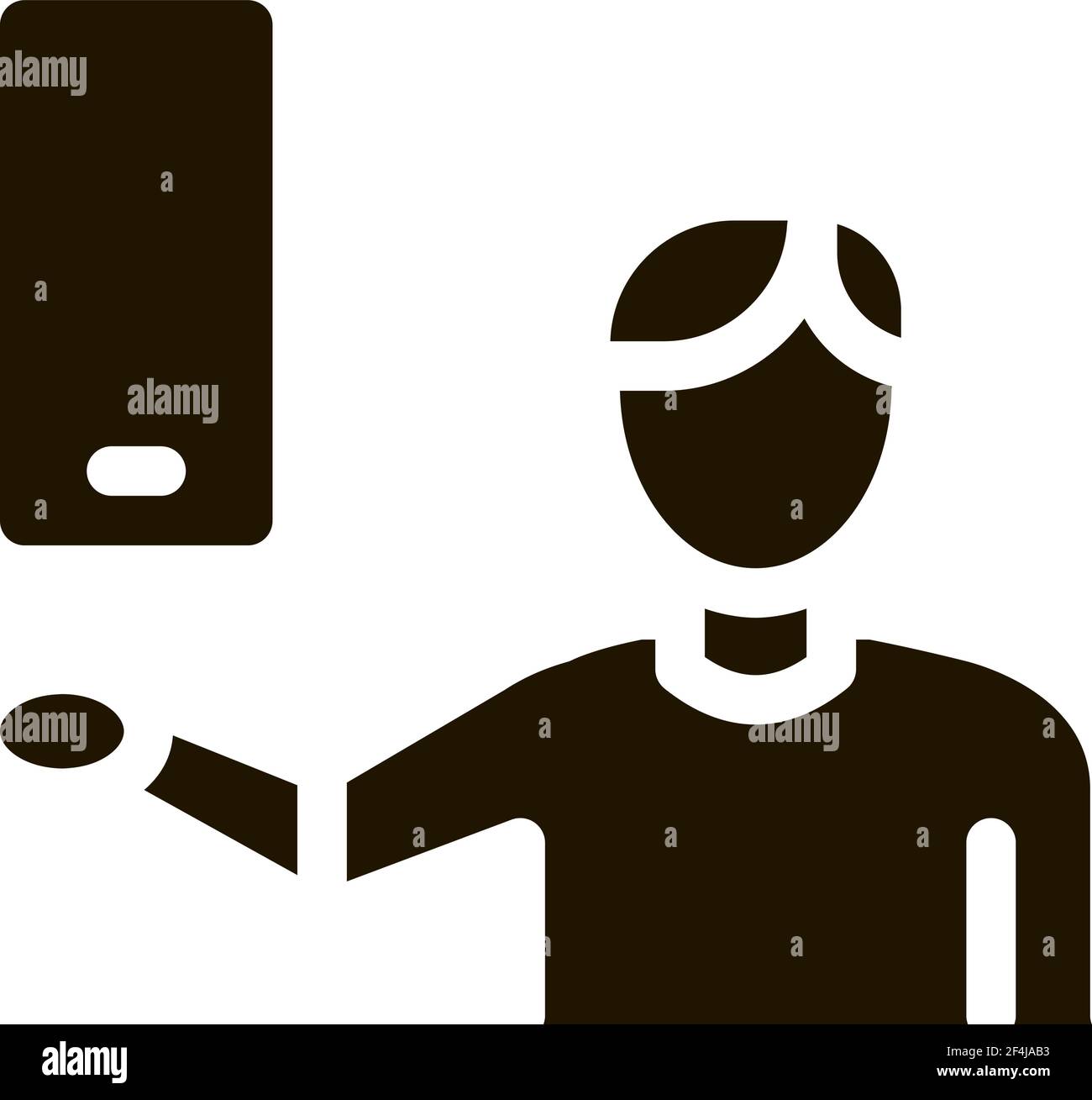 Man Hold Phone Icon Vector Glyph Illustration Stock Vector Image & Art ...