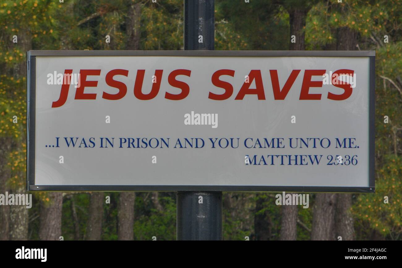 Jesus Saves Sign, He is the Lord and Savior of the World, Georgia Stock ...