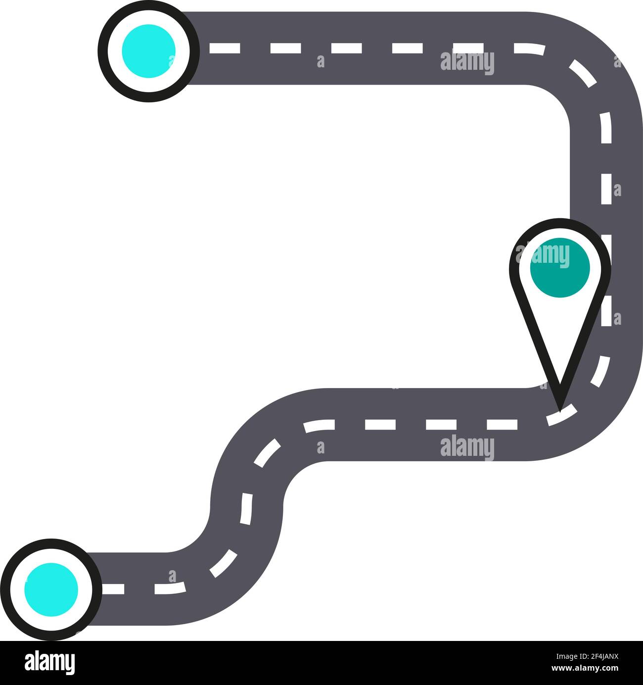Vector road map with pin illustration isolated on white Stock Vector ...