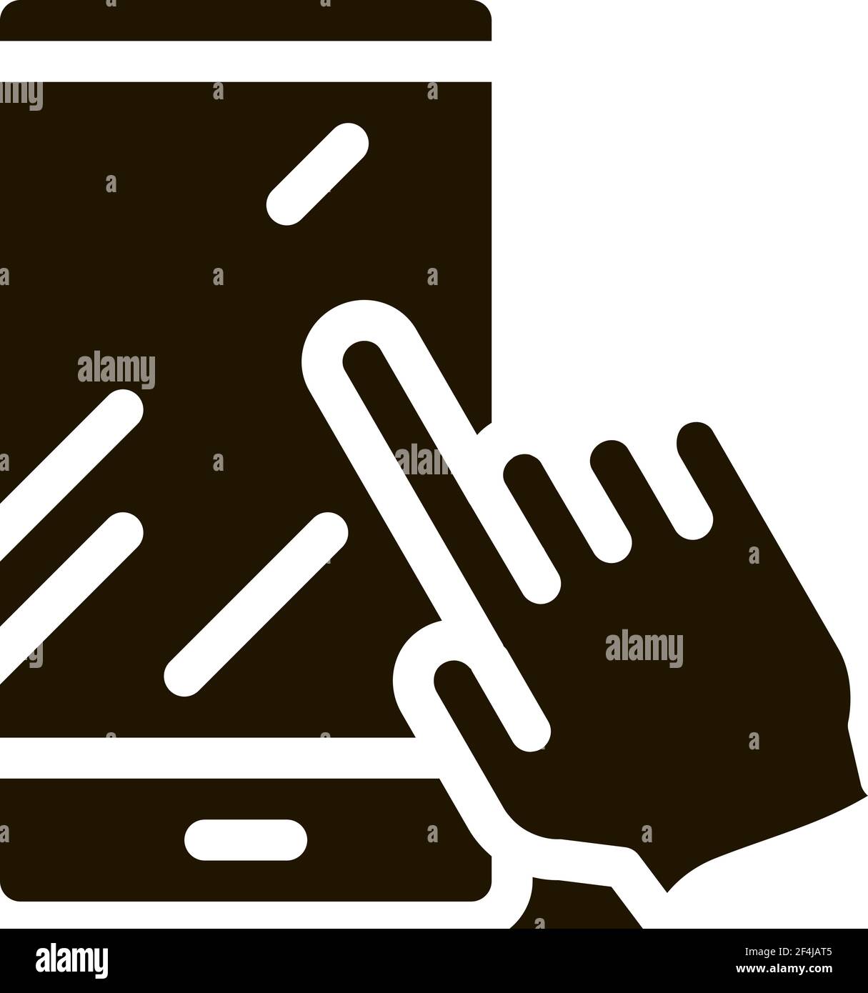 Hand Touch Phone Icon Vector Glyph Illustration Stock Vector Image ...