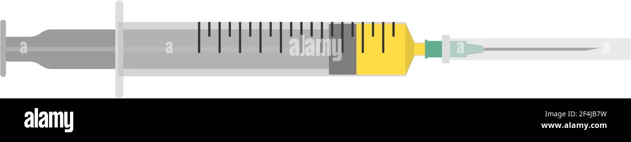 Vector syringe with needle for injection icon isolated Stock Vector ...