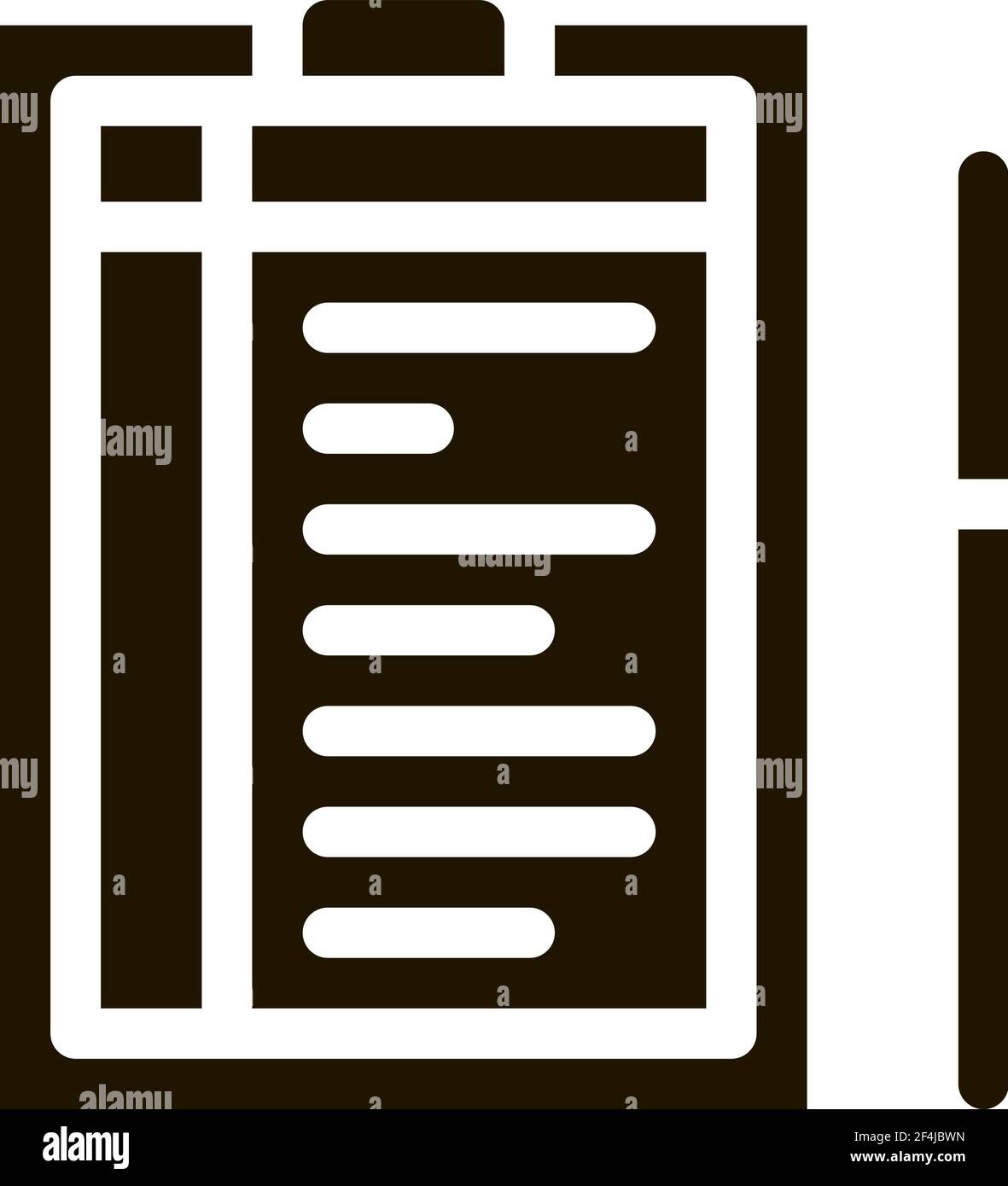 Pen And List Icon Vector Glyph Illustration Stock Vector Image & Art ...