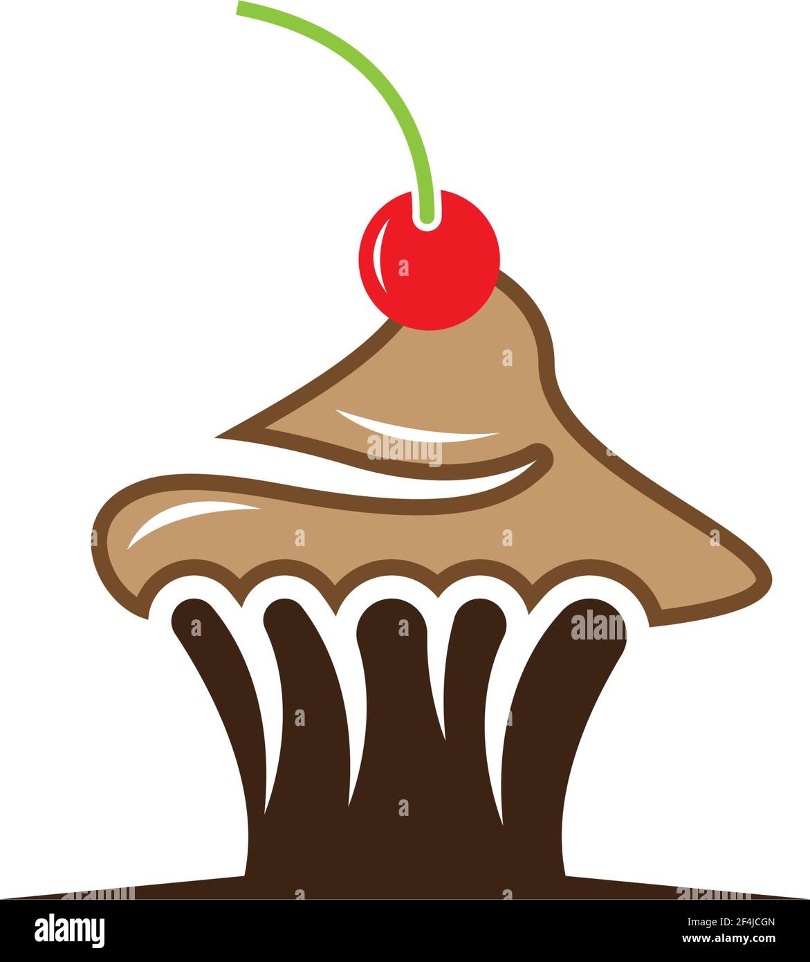 Strawberry cupcake icon logo Stock Vector Images - Alamy