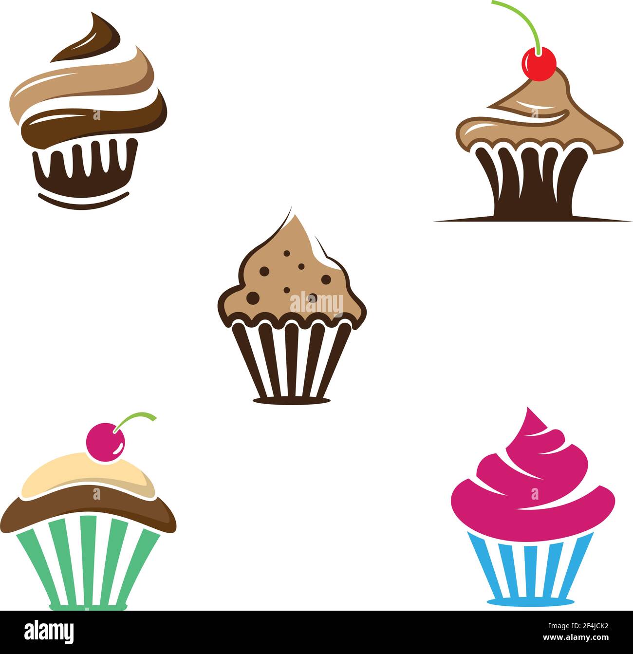 Cup cake logo vector icon illustration Stock Vector Image & Art - Alamy