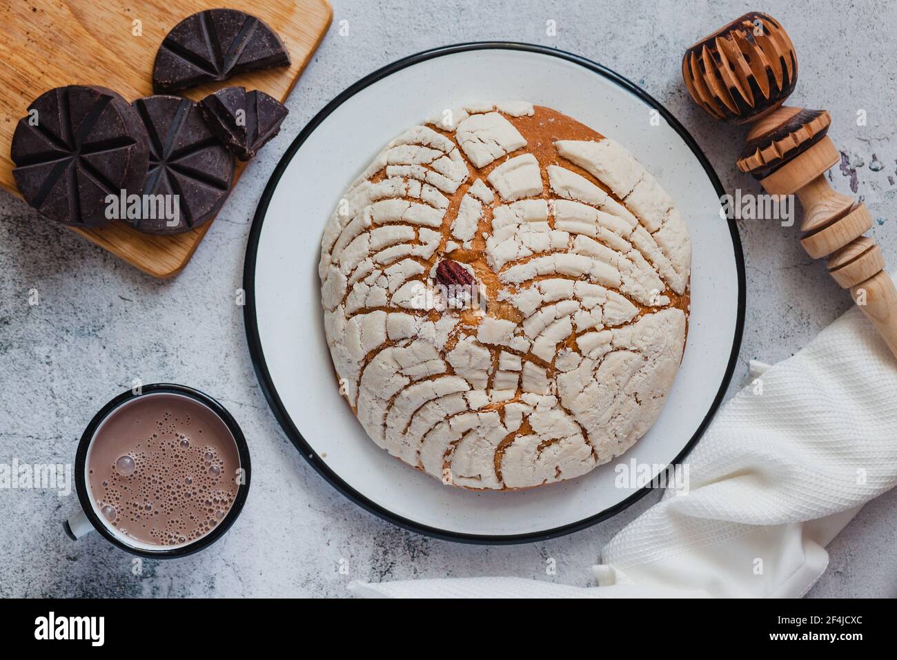 Conchas mexican sweet bread and chocolate traditional bakery from ...